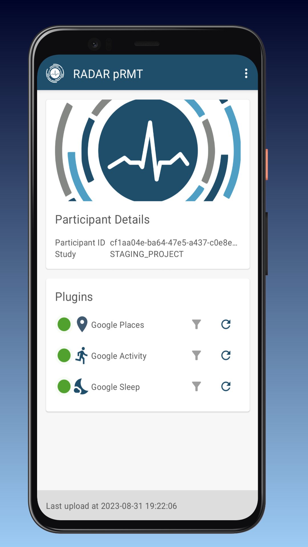 KCL internship: Adding support for Google Sleep, Activity, and Places API in RADAR-Base pRMT ...